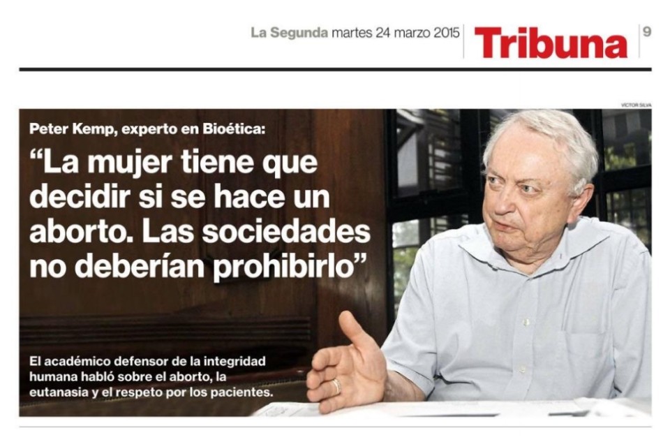 Peter Kemp, La Segunda - Observatorio de Bioética y Derecho